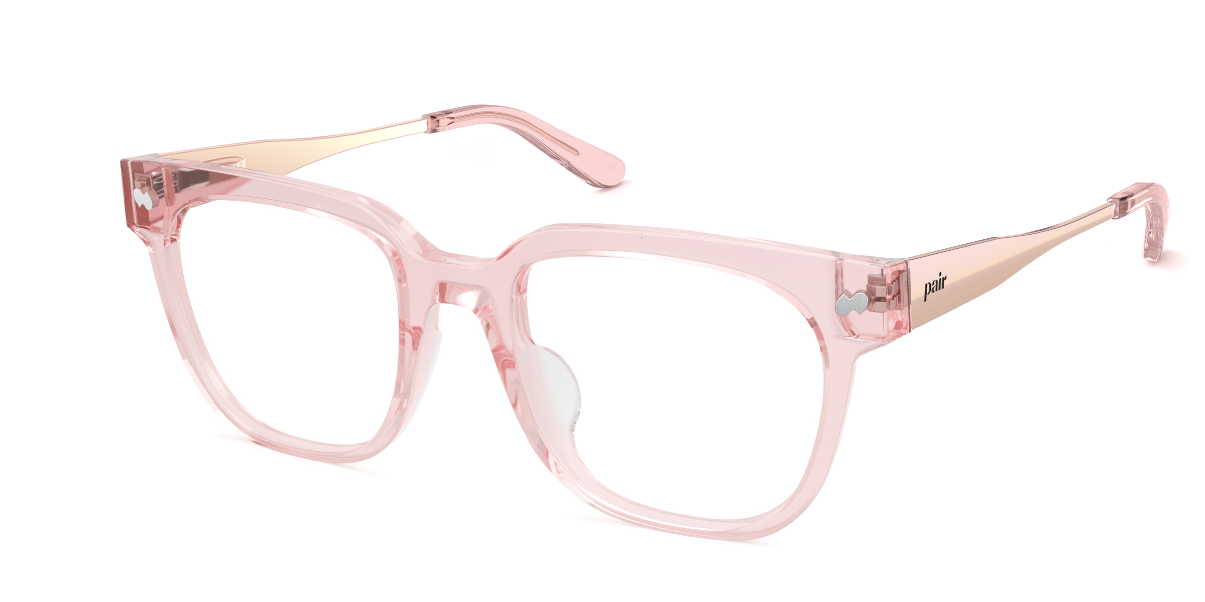 The Murphy - Pink Clear Acetate Rose Gold Metal – Pair Eyewear