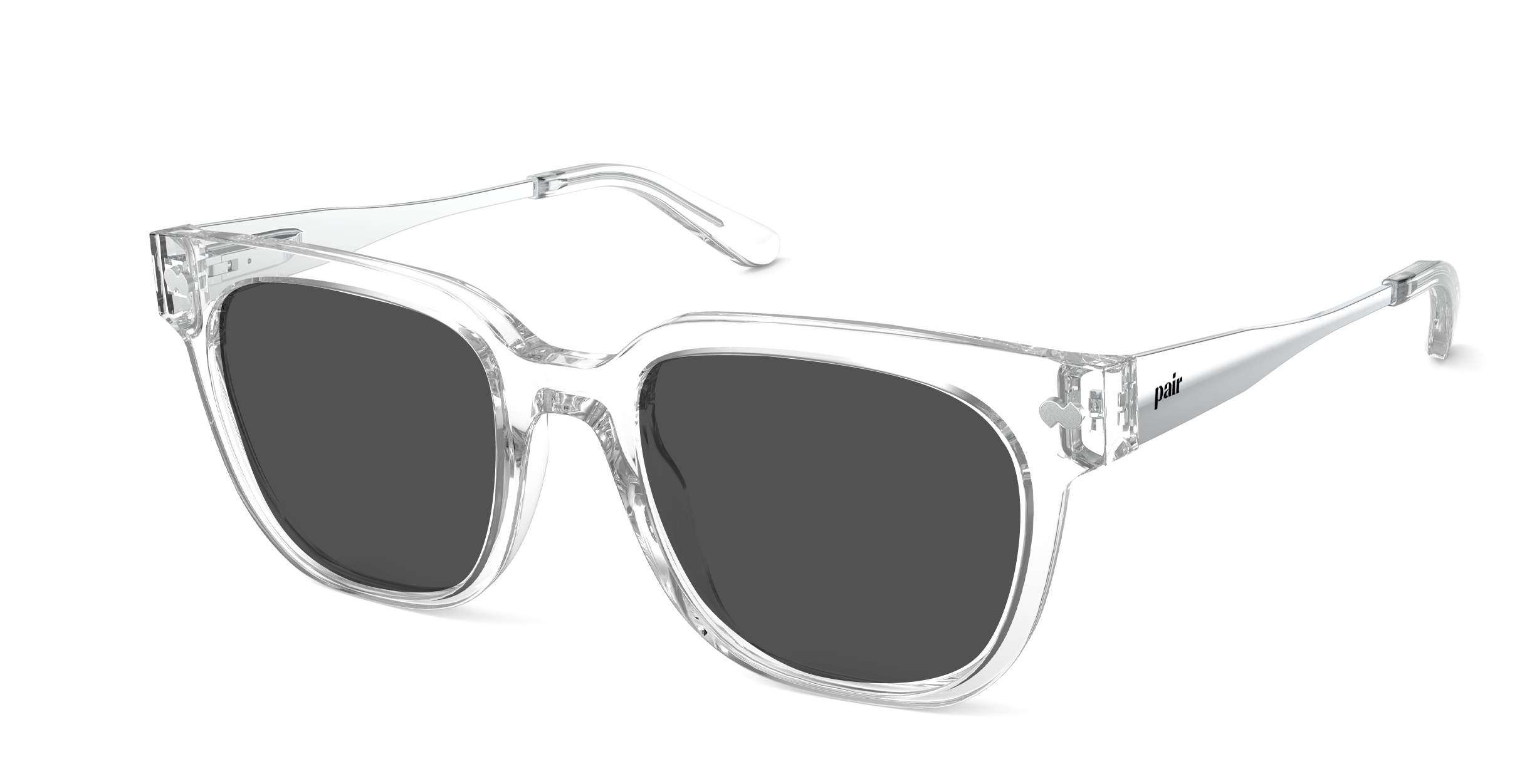 The Murphy - Crystal Clear Acetate Silver Metal Sun – Pair Eyewear