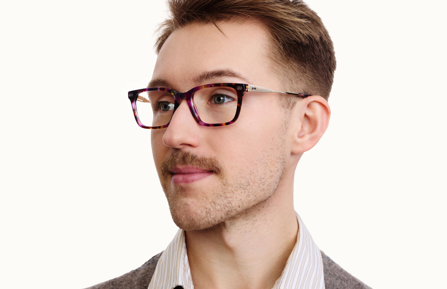 The Larkin - Purple Confetti Tortoise Acetate Gold Metal – Pair Eyewear
