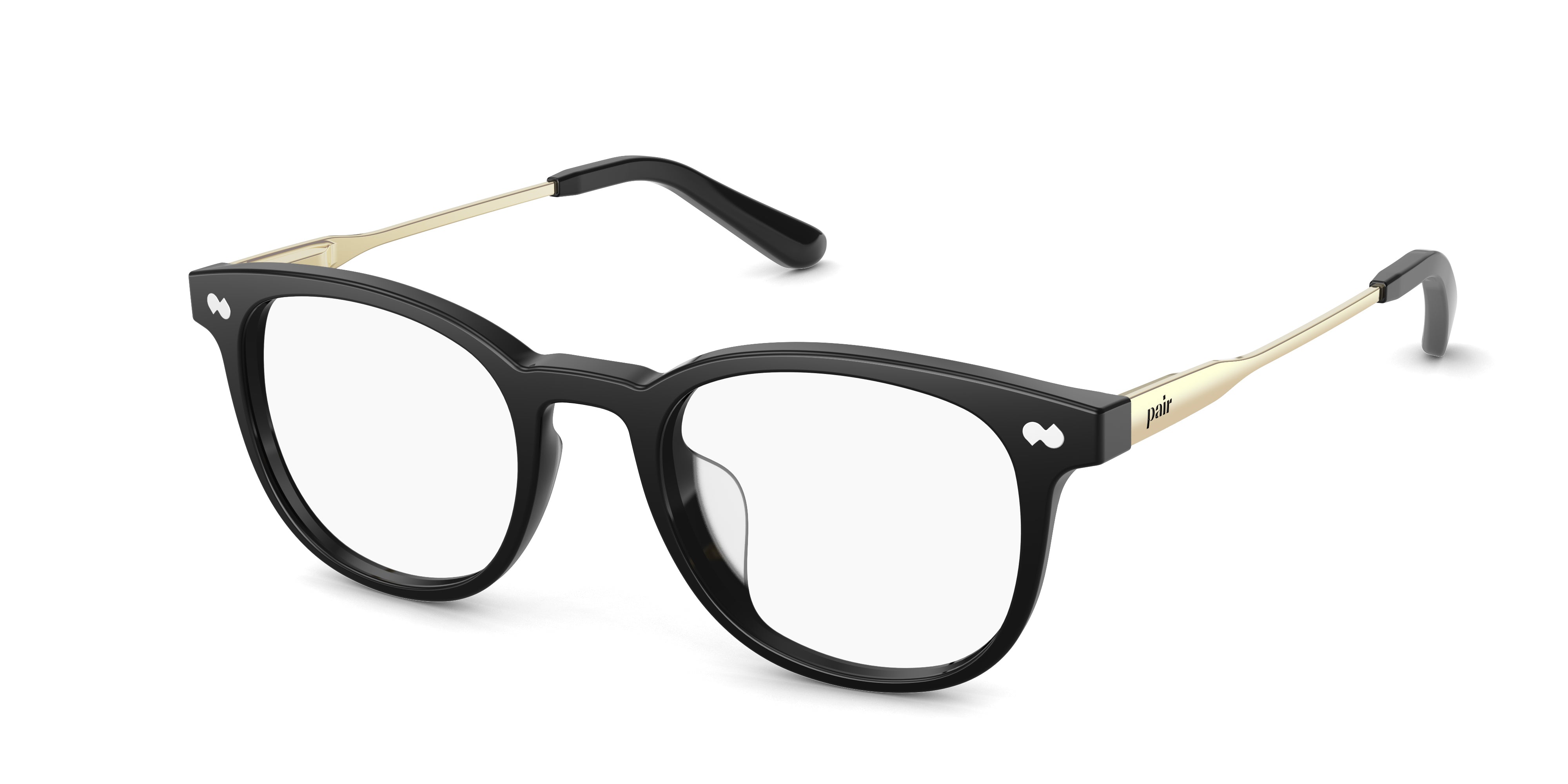 The Reese - Black Acetate Gold Metal – Pair Eyewear