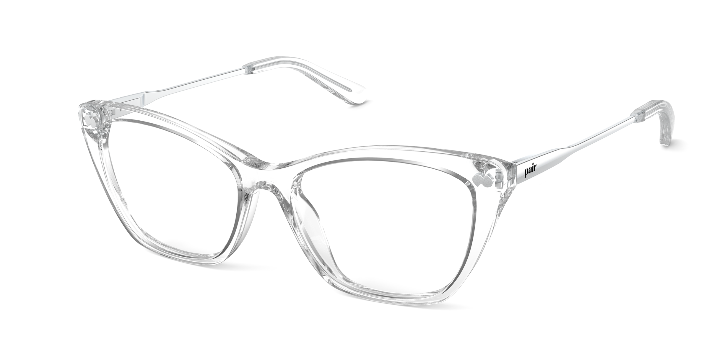 The Wanda - Crystal Clear Acetate Silver Metal – Pair Eyewear
